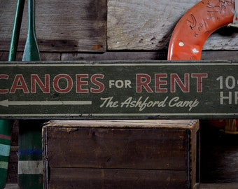 Rustic Canoe Wood Trail Marker Sign - Etsy