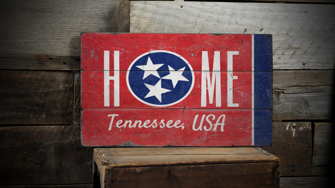 Tennessee Home Sign, Tennessee Flag Sign, US State Signs, Tennessee ...