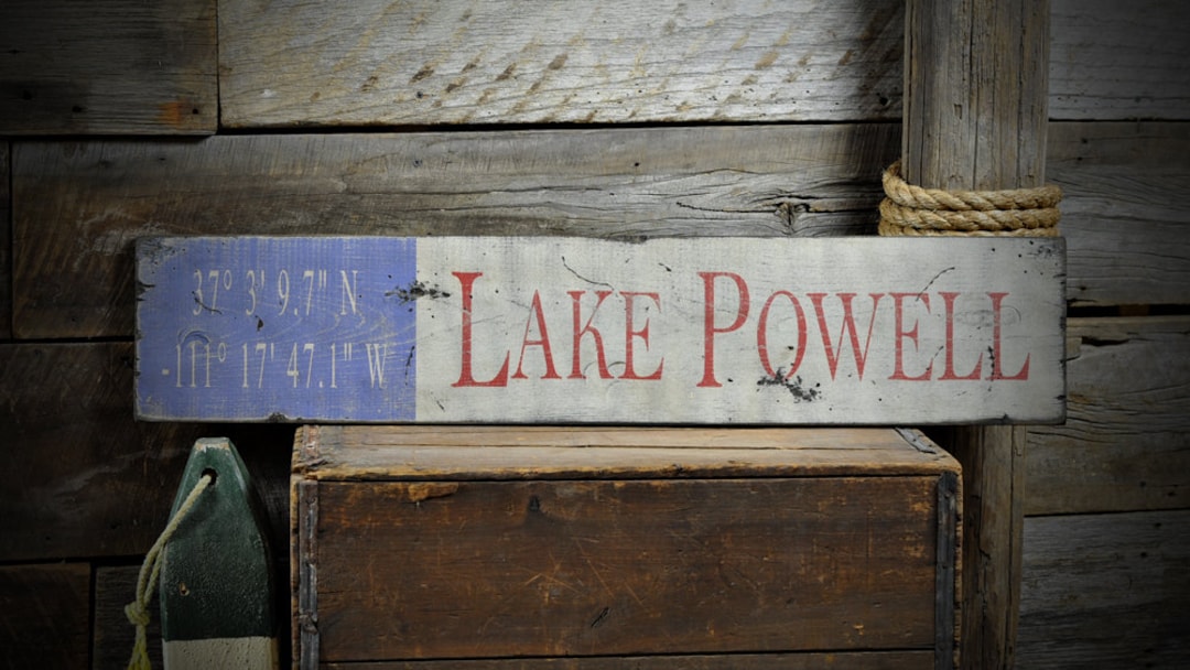 Custom Lake House Lat / Long Sign - Rustic Hand Made Vintage Wooden ...