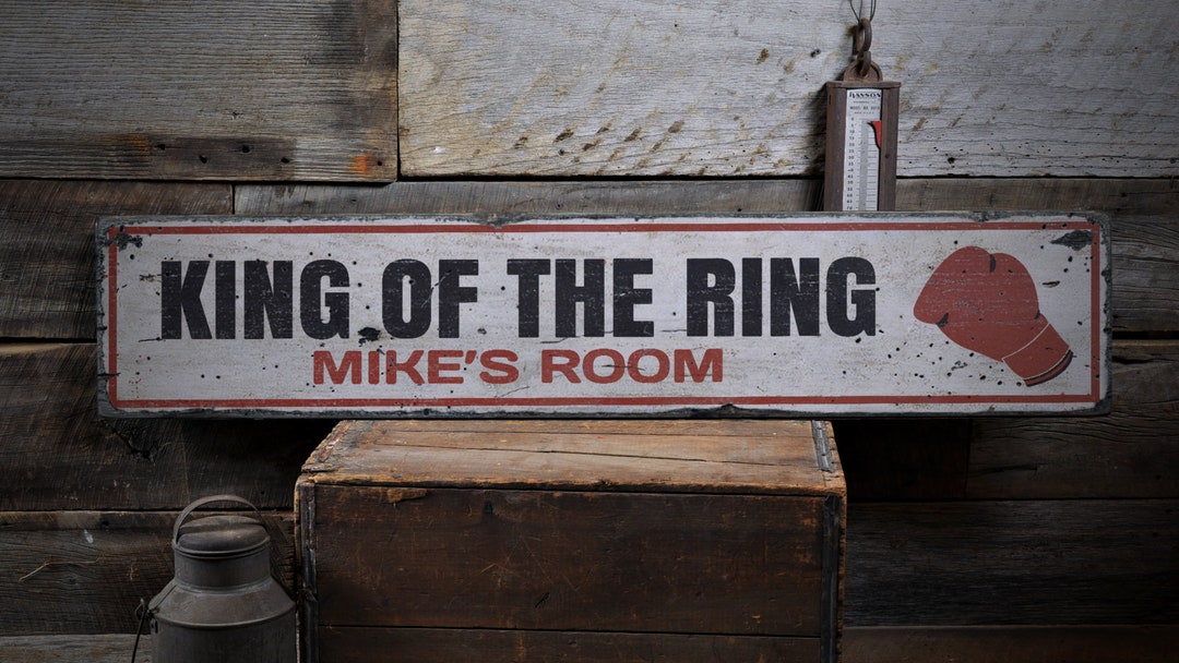 Boxing Wooden Sign, Rustic Boxing Sign, King of the Ring Gift, Boxing ...