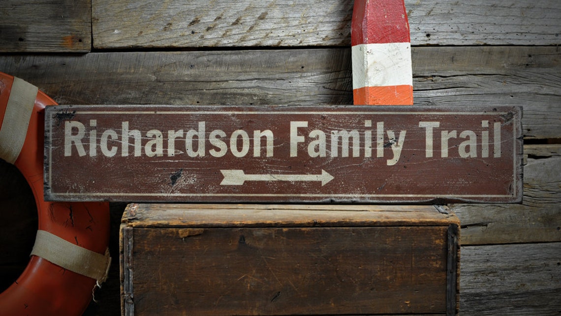 Custom Trail Directional Arrow Sign Rustic Hand Made Vintage - Etsy