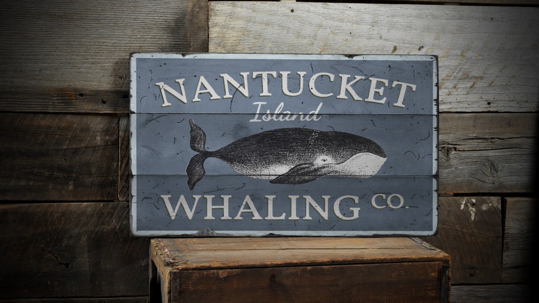 Nantucket Island Sign, Nantucket Whale Sign, Island Sign Decor, Whaling ...