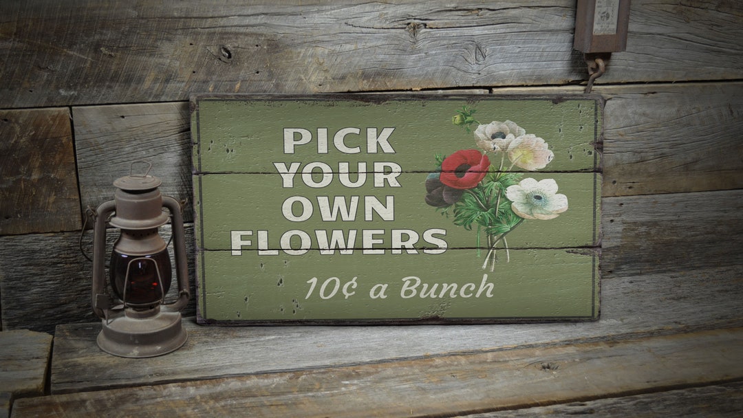 Flower Picking Sign, Fresh Picks Decor, Flowers Sign Decor, Flower ...