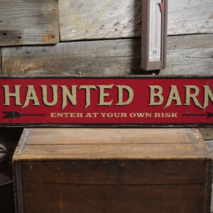 Haunted Barn Sign, Haunted Barn Decorations, October Lover Sign, Wooden ...