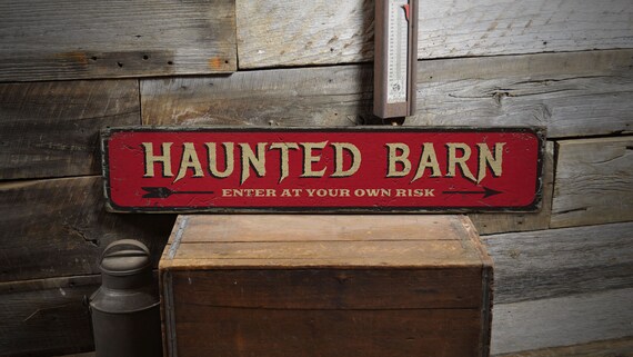 Haunted Barn Sign Haunted Barn Decorations October Lover - Etsy