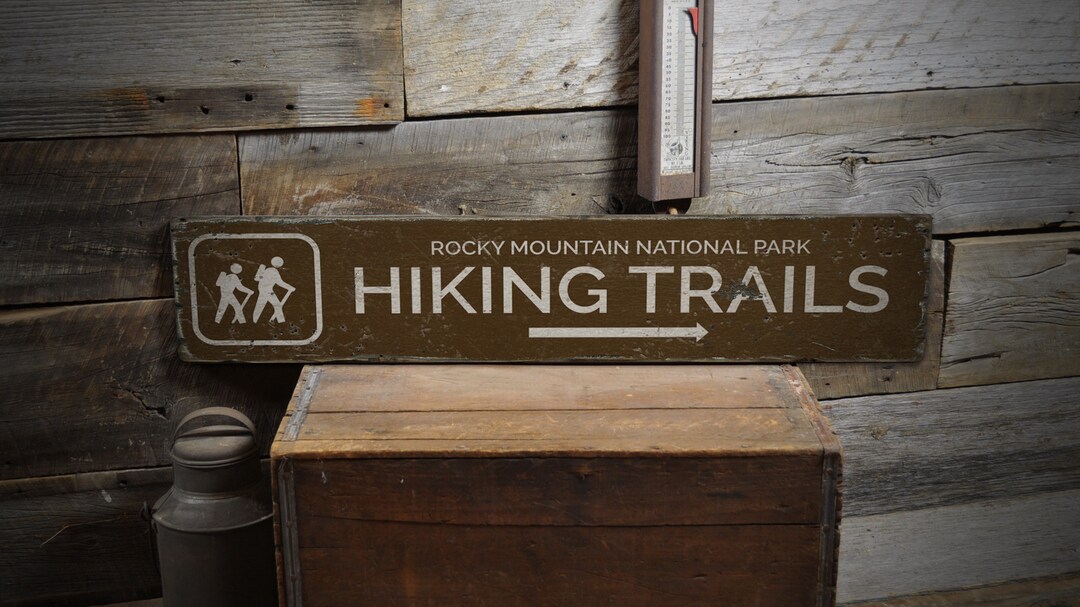 Hiking Trail Sign, Wooden Hiking Sign, Hikers Gift, Lodge Decor, Wooden ...