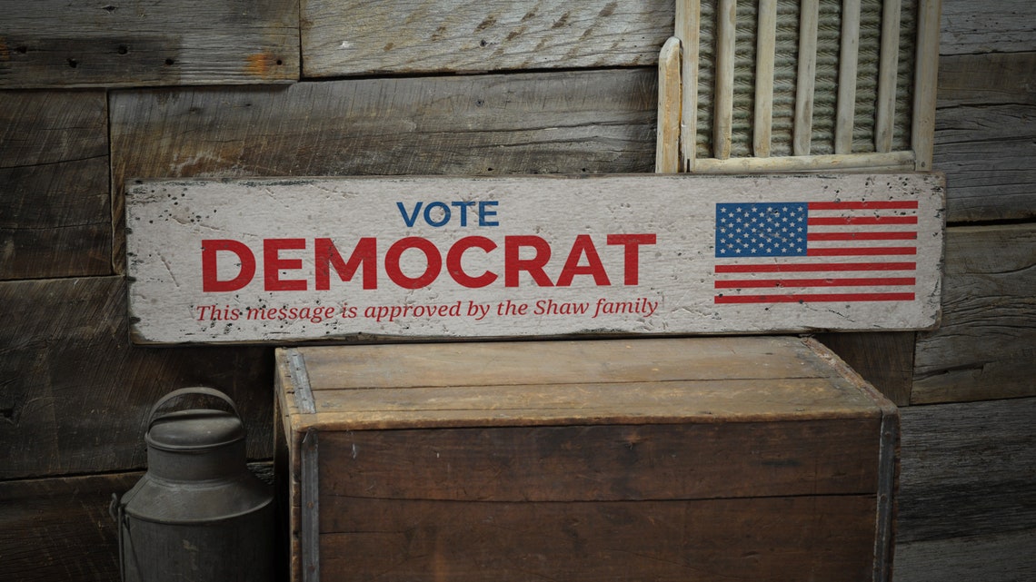 Vote Democrat Sign Rustic Vote Democrat Sign Antique - Etsy