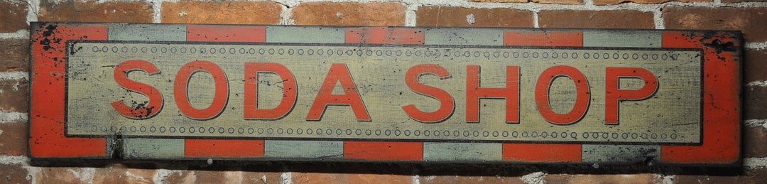 Soda Shop Sign, Old Fashion Soda Shop, Soda Shop Decor, Cold Drinks ...