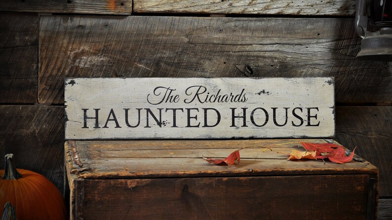 Haunted House Sign Halloween Sign Halloween Wall Decor - Etsy