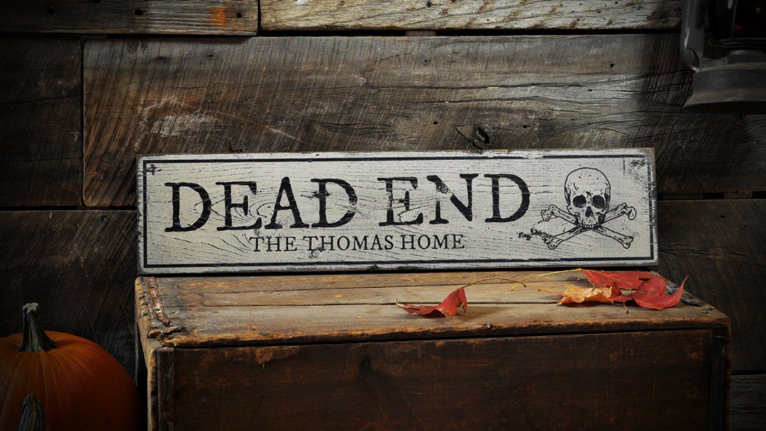 Dead End Sign, Halloween Skull Sign, Party Decor Halloween, Haunted ...