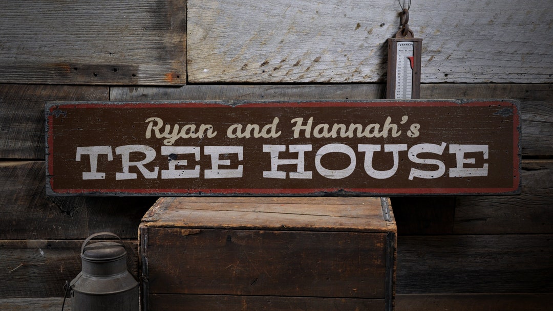 Tree House Wood Sign, Vintage Tree House Sign, Tree House Decor, Tree ...