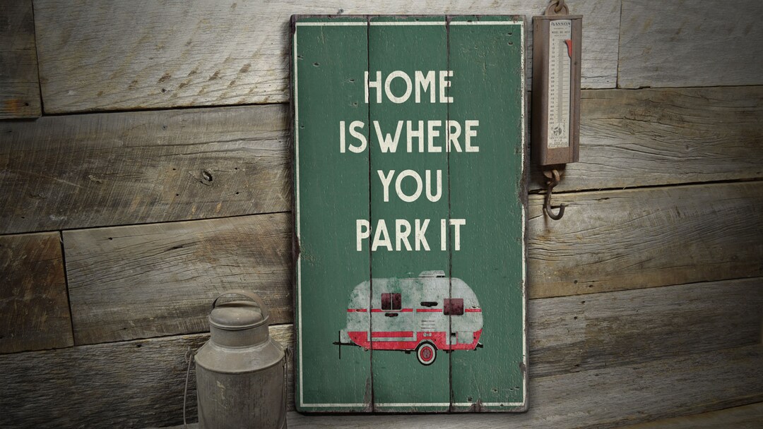 Camper Park Sign, Camper on Wheels, Camper Parking, Antique Camping ...