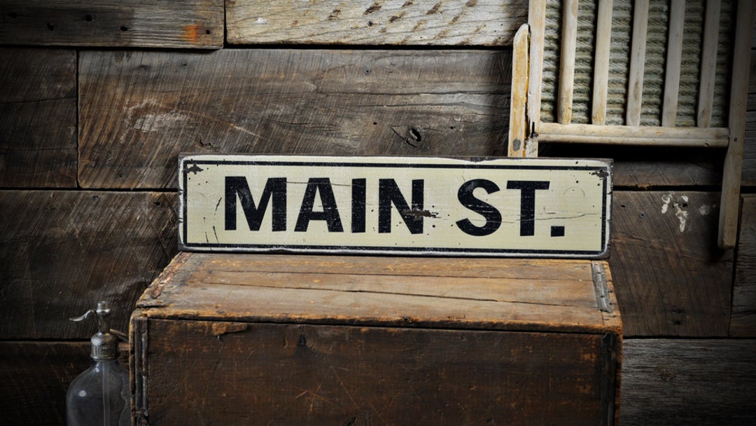 Rustic Old Style Street Sign - Rustic Hand Made Distressed Wooden Sign ...