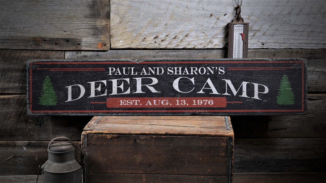 Deer Camp Sign, Wood Deer Camp Sign, Deer Camp Decor, Deer Camp Gift ...