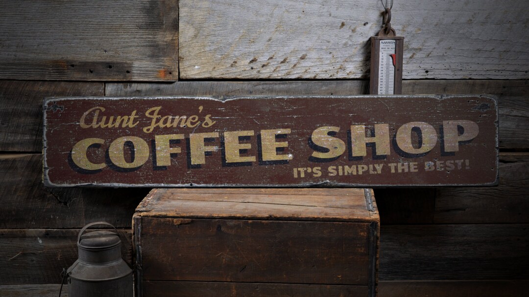 Simply the Best Coffee Shop Wood Sign, Personalized Coffee Lover Name ...