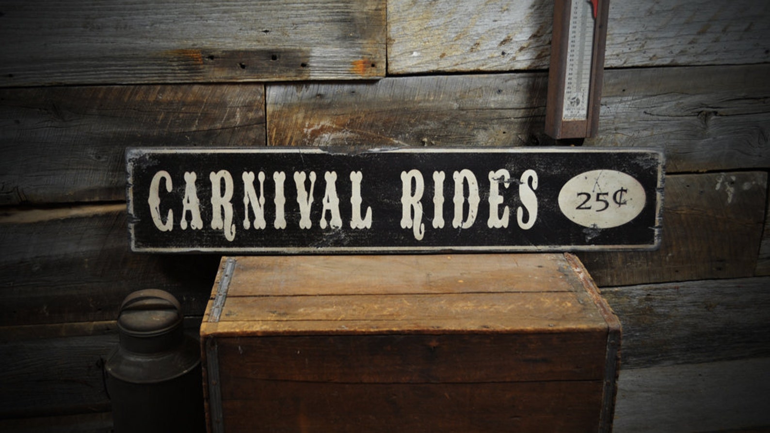 Carnival Rides 25 Cents Wood Sign Carnival Decor Crazy | Etsy