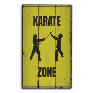 Karate Signs, Pro Karate Zone Here, Karate Zone Decor, Karate Wood ...