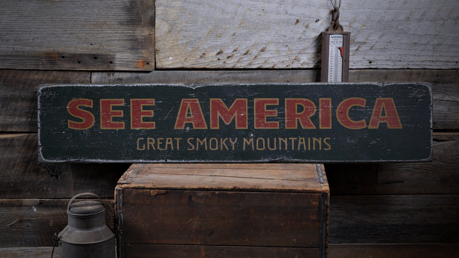 See America Wood Sign, Great Smoky Mountains National Park Gift, Custom ...