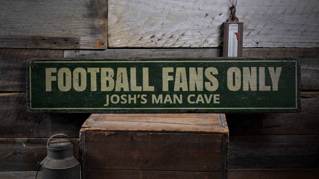 Football Fans Only Sign, Football Lover Gift, Football Decor, Man Cave ...