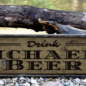 Custom Original Brewed Beer Sign - Rustic Hand Made Vintage Wooden Sign ...