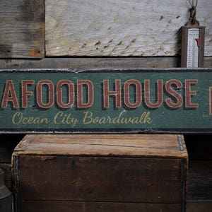 Seafood House Sign, Custom Wood Sign for Seafood Lover Gift, Beach ...
