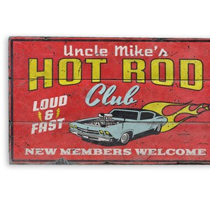 Custom Hot Rod Sign, Hot Rod Club Sign, Garage Welcome Sign, Hot Rod ...