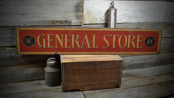 Vintage Wooden Store Signs