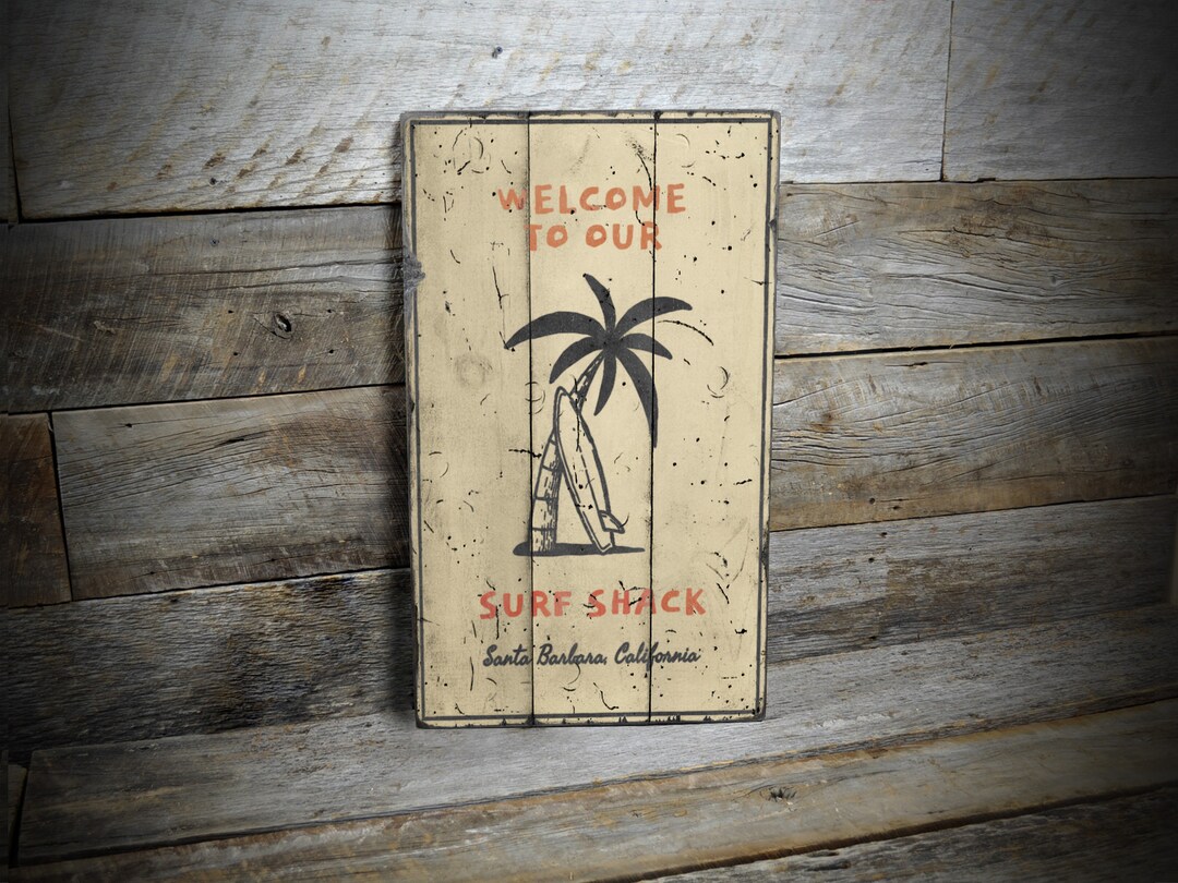 Welcome to Our Surf Shack Sign, Beach House Decor, Coastal Welcome Sign ...
