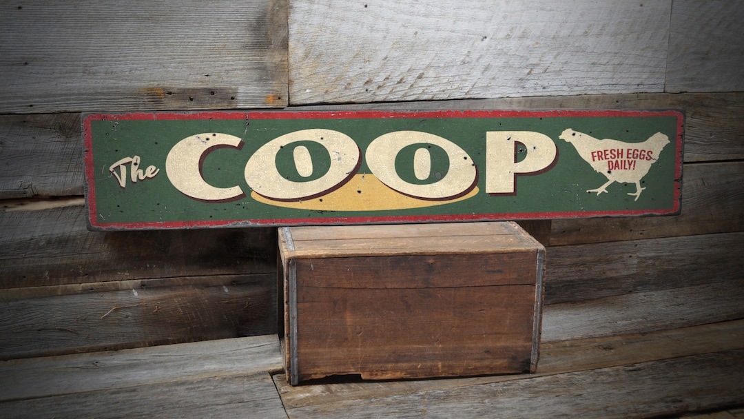 The Coop Sign, Chicken Coop Sign, Fresh Eggs Daily, Hen House Decor ...