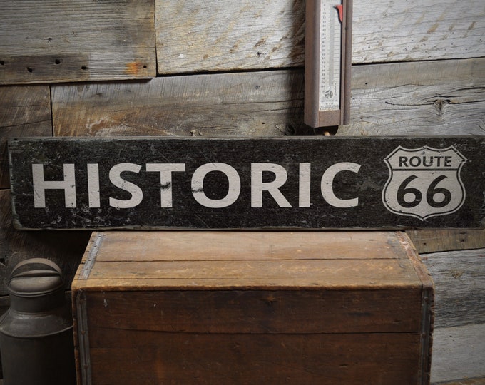 Route 66 Vintage Wood Sign Man Cave Sign Garage Sign Bar Sign Rustic ...