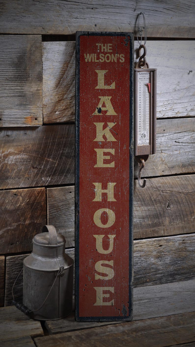Lake House Sign Vertical Sign for Lake House Decor Custom - Etsy