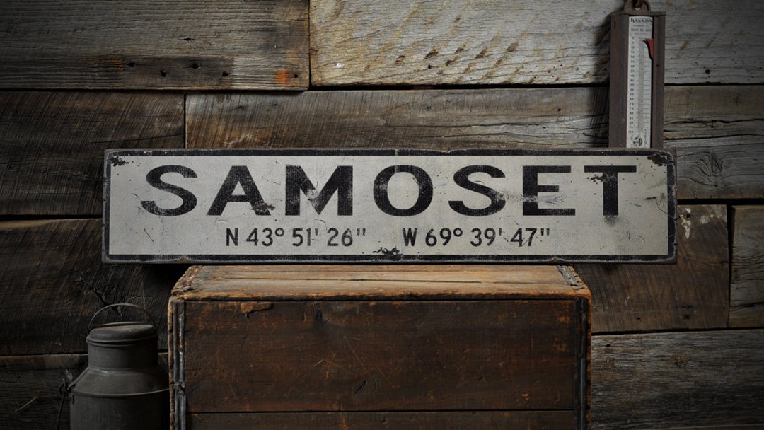 Custom Destination City State Sign - Rustic Hand Made Vintage Wooden ...