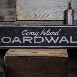 Coney Island Boardwalk Sign, Custom Wood Sign for Beach Lover Gift ...