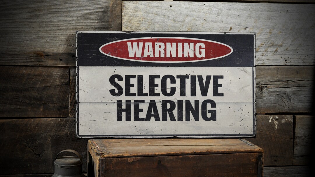 Selective Hearing Warning Sign, Humor Hearing Decor, Funny Warning ...