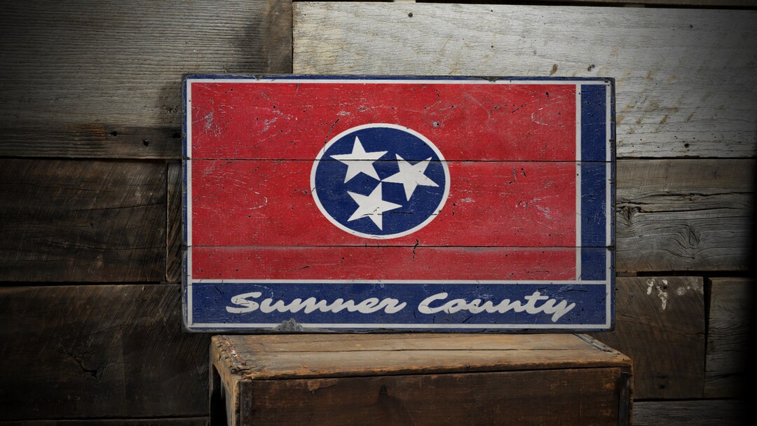 Sumner County Sign, Tennessee Flag Sign, Tennessee Decor, Sumner Gift ...