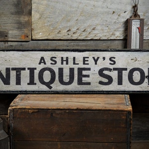 Antique Store Wood Sign, Personalized Store Owner Name Sign, Antique ...