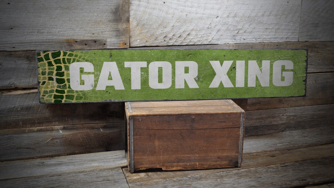 Gator Crossing Sign, Gator Decor, Zoo Sign Decor, Alligator Sign, Zoo ...