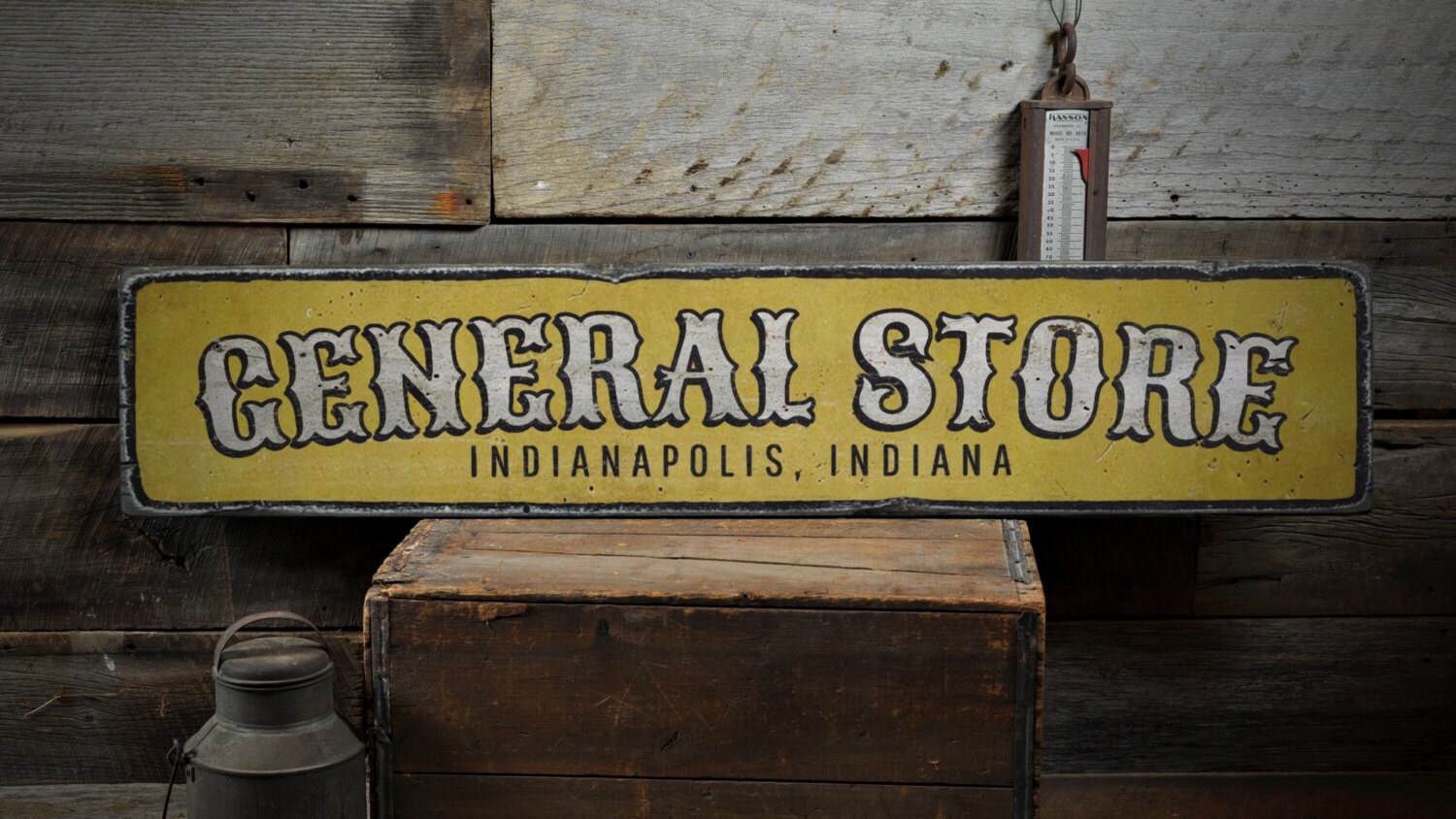General Store City State Wood Sign Custom Store Location Name | Etsy