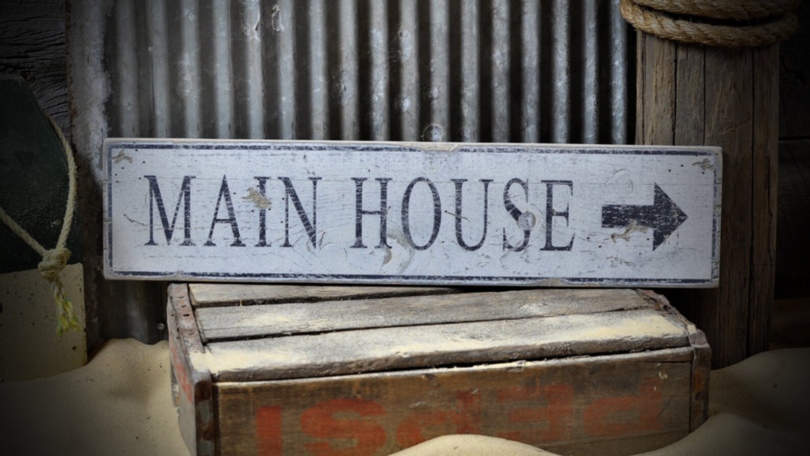 Custom Main Beach House Arrow Sign Rustic Hand Made Vintage - Etsy