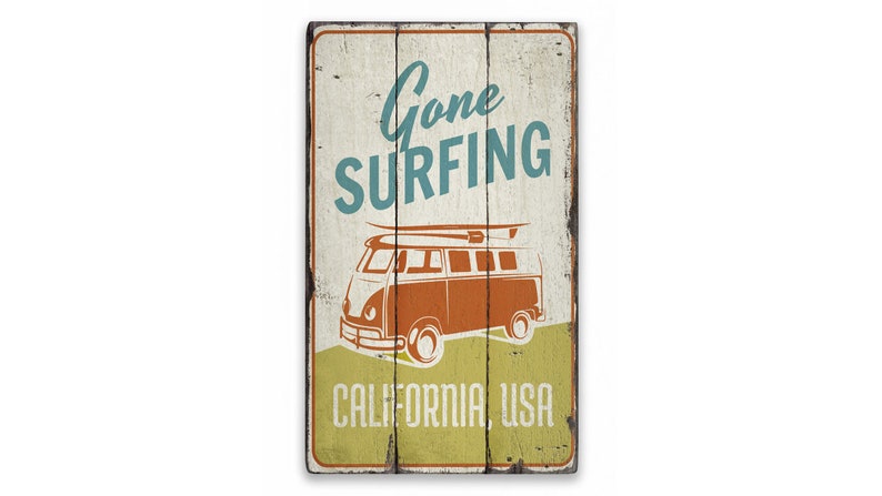 Gone Surfing Sign, California Surf Signs, Wooden Signs, Surfing Gift ...