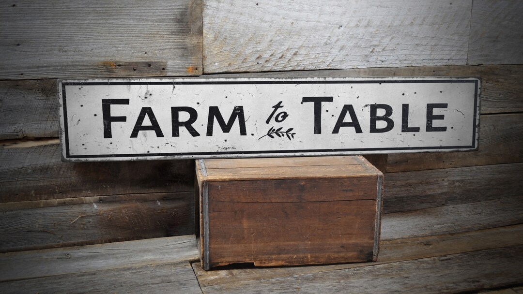 Farm to Table Sign, Rustic Kitchen Decor, Farmhouse Kitchen Sign ...