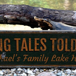 Custom Family Fishing Tales Told Here Sign, Fishing Tales Decorations ...