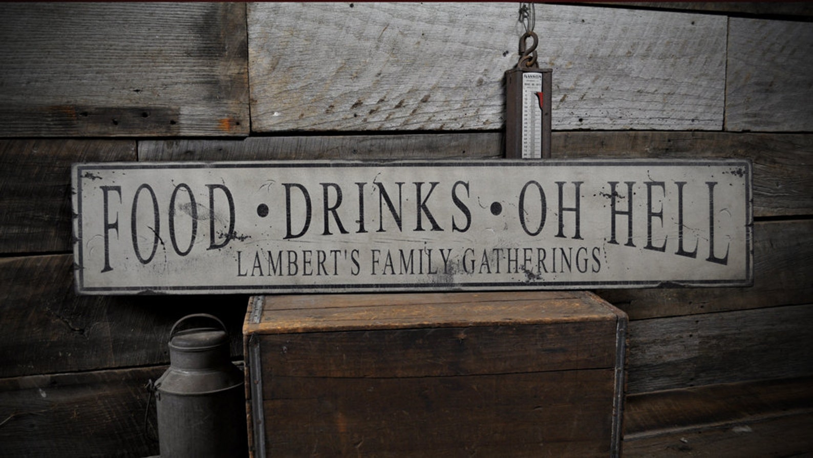 Custom Food & Drinks Sign Rustic Hand Made Vintage Wooden | Etsy