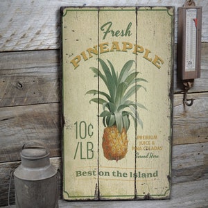 Fresh Pineapple Sign, Pineapple Sign Decor, Pineapple, Pineapple Sign ...
