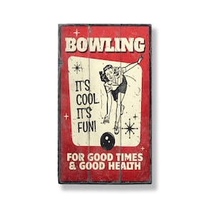 Retro Bowling Sign, Bowling Alley Decor, Bowling Wall Decor, Cool ...