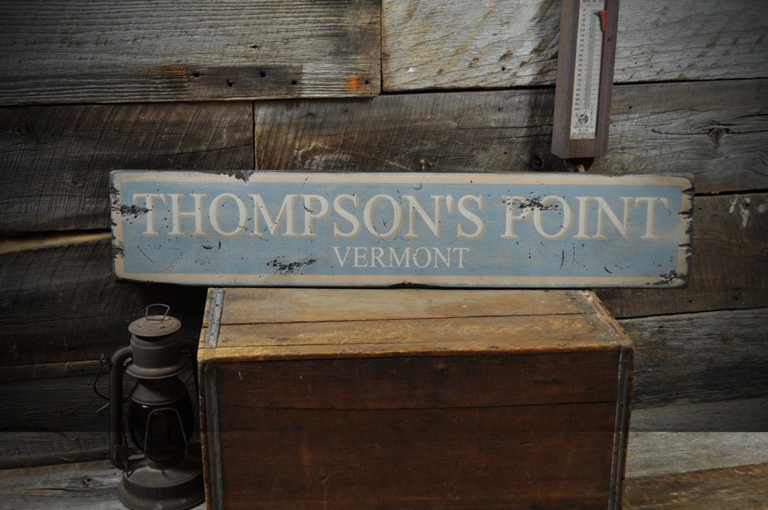 Custom City / State Wood Sign - Rustic Hand Made Vintage Wooden Decor ...