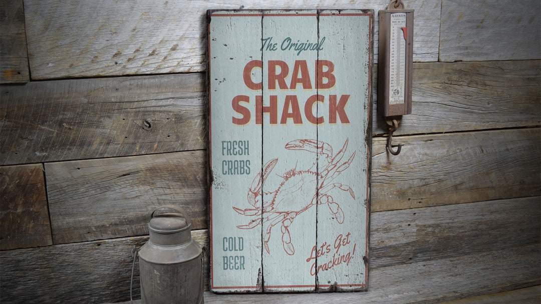 Crab Shack Sign, Crabs Decor Signs, Wood Crab Food Sign, Beach Dream ...
