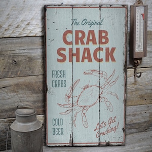 Crab Shack Sign, Crabs Decor Signs, Wood Crab Food Sign, Beach Dream ...
