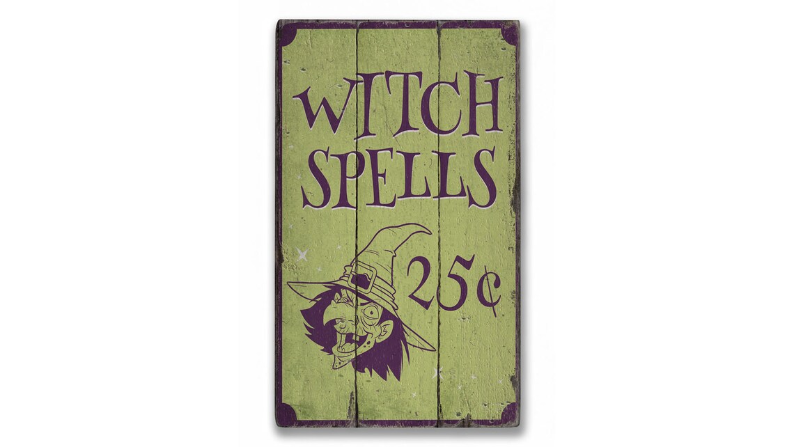 Witch Spells Sign Witch Spells Here Sign Wood Scary Sign | Etsy