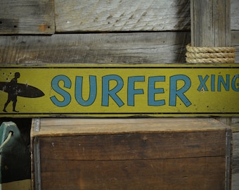 SURFER GIRL ZONE Sign Xing Gift Novelty Surfing Lover Surf Board Ocean ...